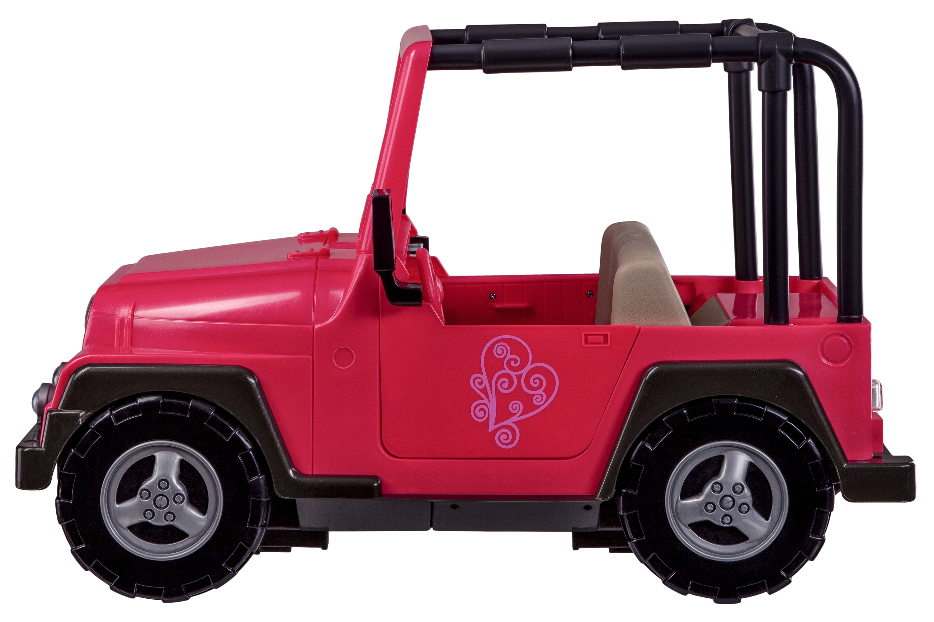 Our Generation Doll Vehicle Set - Pink Jeep with black frame - Our ...